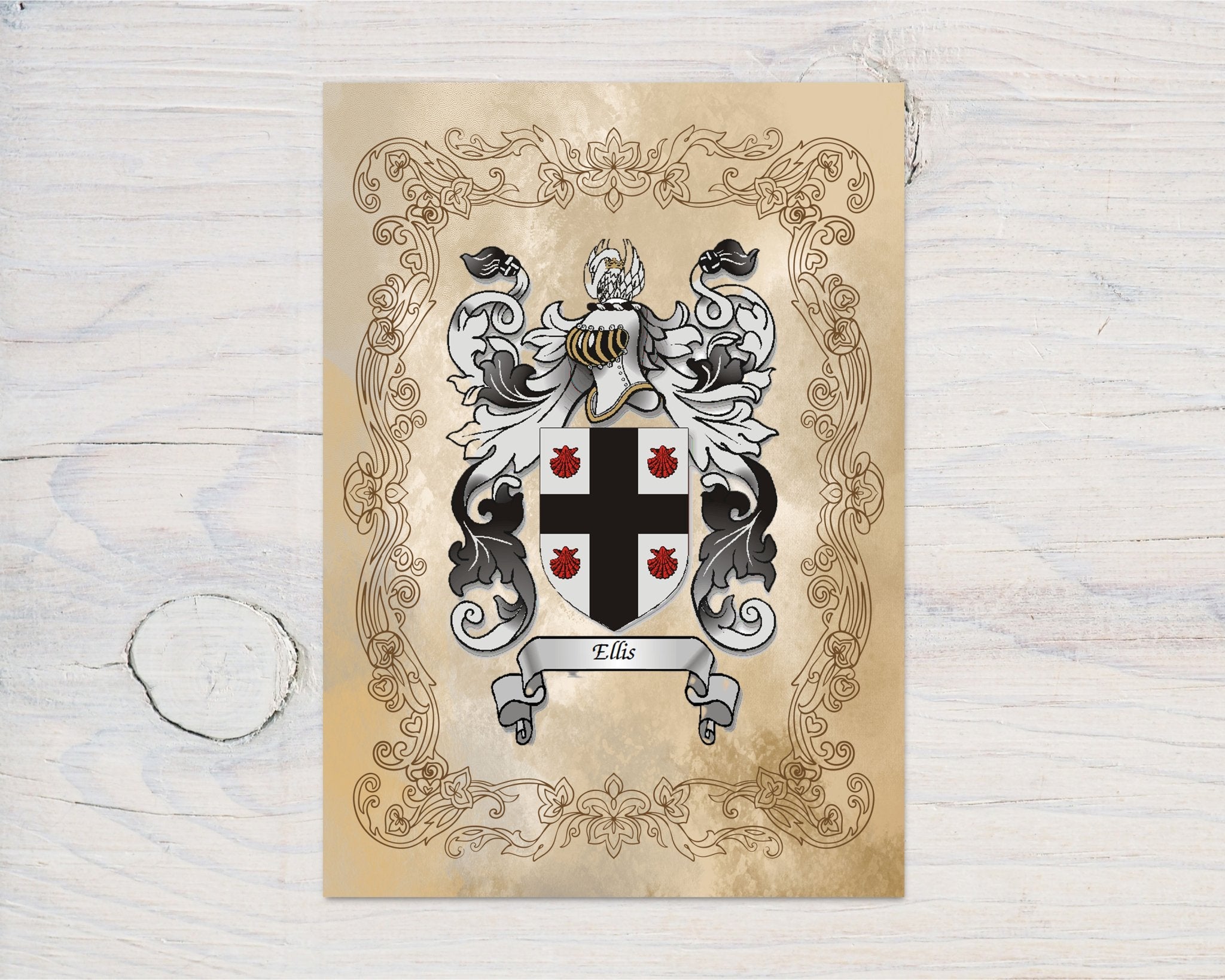 Personalised Family Crest Print A4 Glossy Wall Print – Rainbowprint.uk